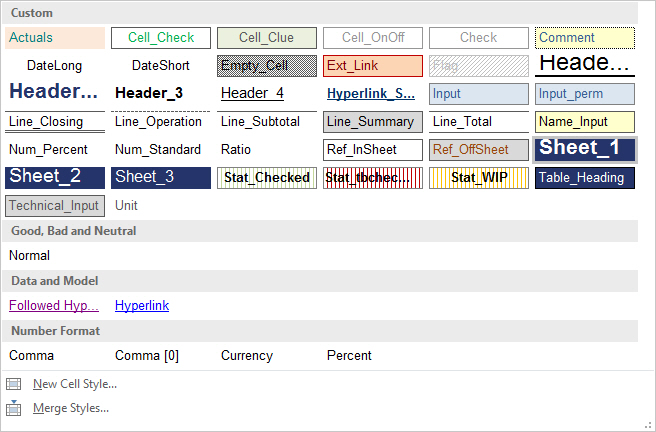 Ready-to-use Cell Styles